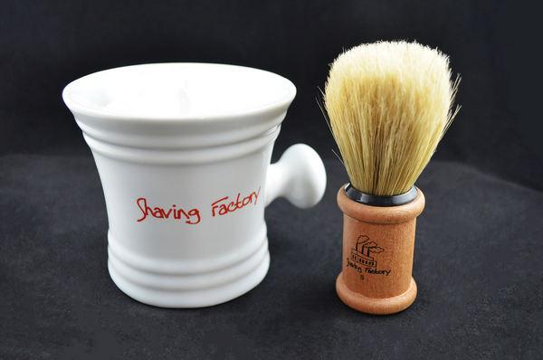 Shave Factory Shaving Set w/White Mug - The Classic Edge Shaving Store