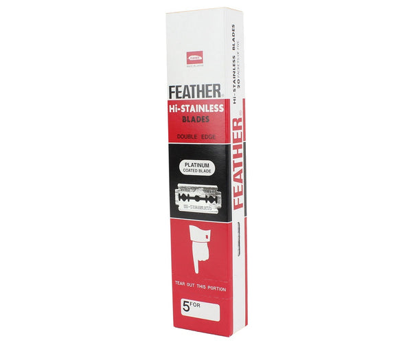 Feather Hi-Stainless Double Edge Blades (100 Blades) - The Classic Edge ...