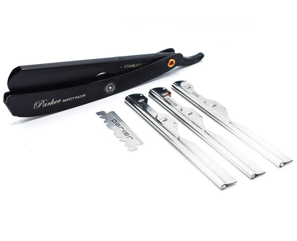 Parker PTABK Black Adjustable Push Type Barber Razor - The Classic Edge ...